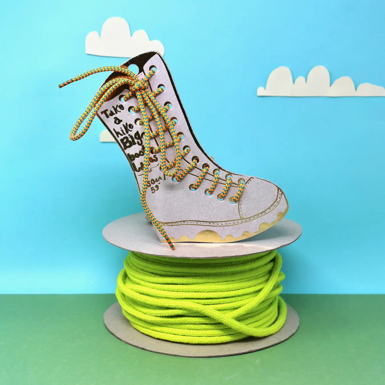 Ark Colour Design Boot Laces Orange/Green - Durable Fun Boot Laces