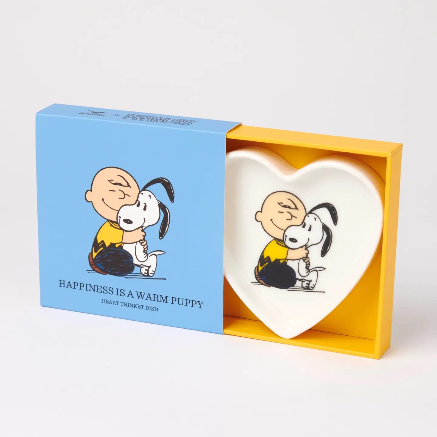 Magpie Peanuts Heart Trinket Dish Puppy - Licensed Snoopy Ceramics UK