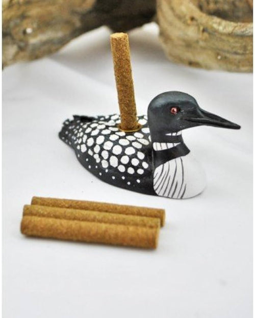 PAINES - Incense Loon Holder & 12 Balsam Fir logs - Quirky Gifts