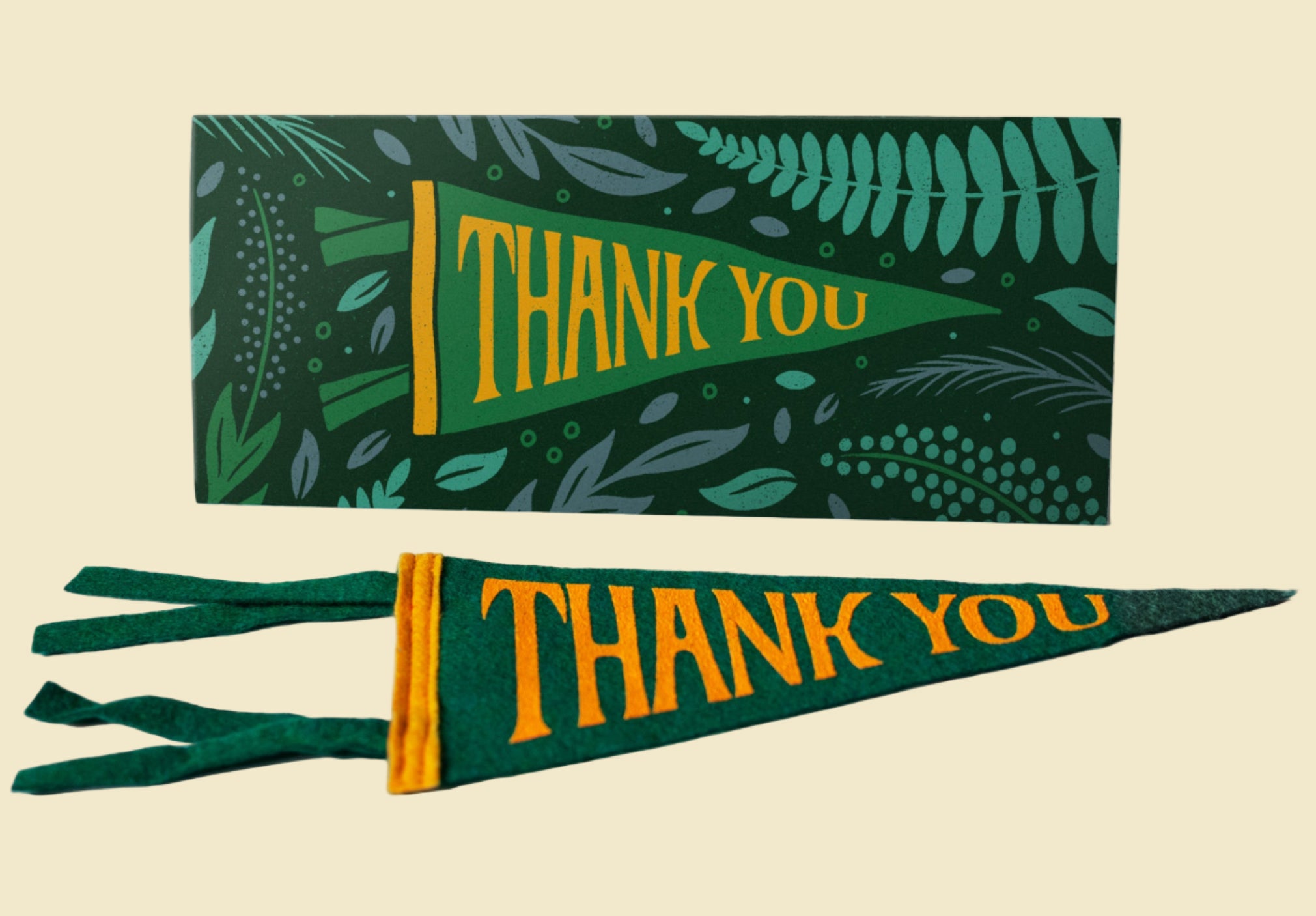 Oxford Pennant ‘Thank You’ Greeting Card With Felt Pennant