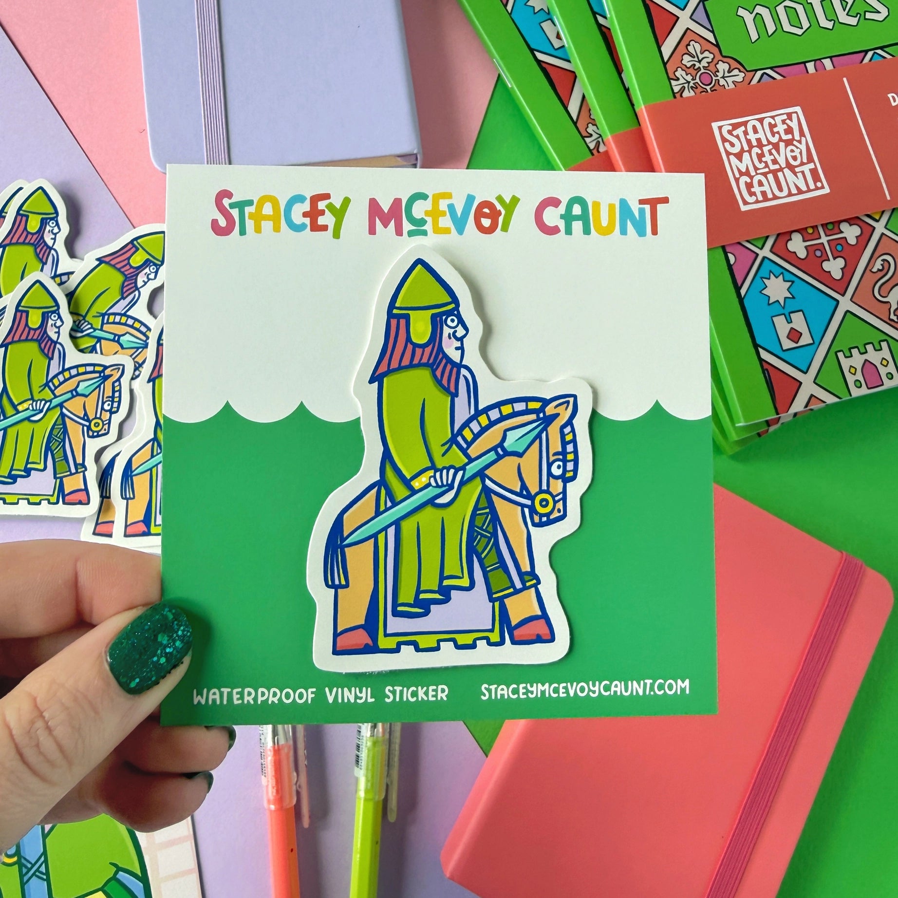 Stacey McEvoy Caunt Knight Lewis Chessmen Vinyl Sticker - Chess Gifts